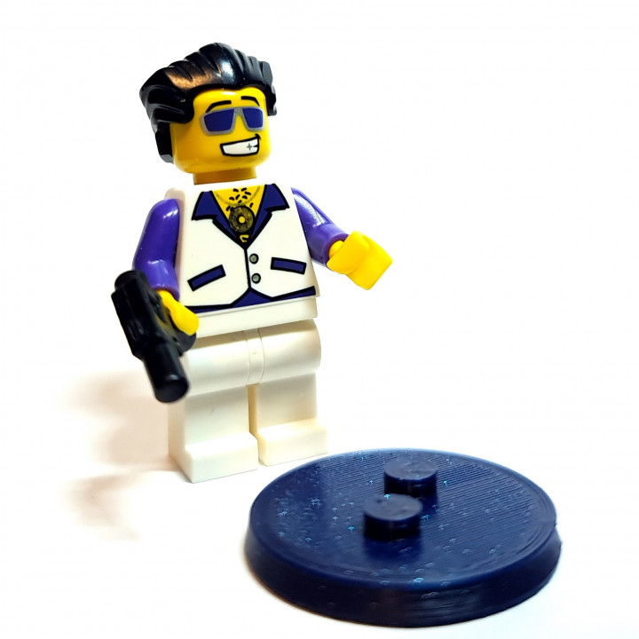 3D Printable 28mm Lego tabletop gaming base by Arcane Whiskers