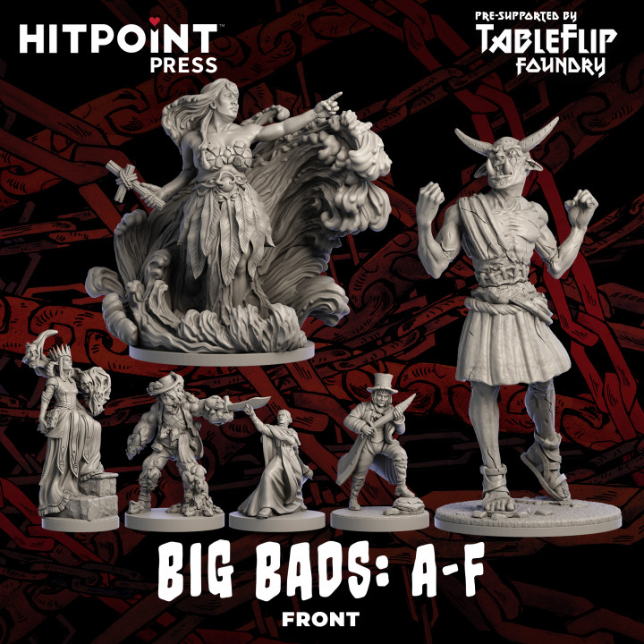 3D Printable BIG BADS: A-F by Hit Point Press