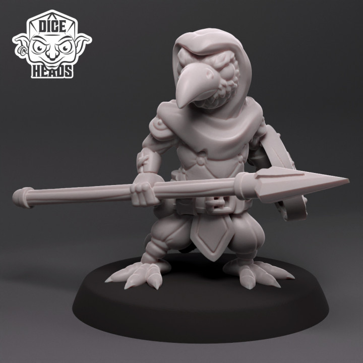 3D Printable Bird Infantry (25mm 6x variants) (pre-supported included) by Dice Heads