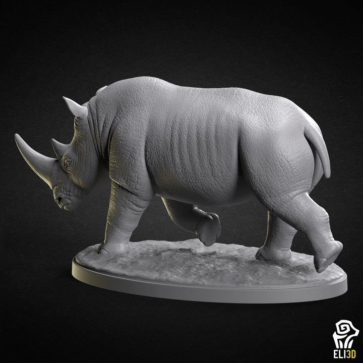 3D Printable Rhino - Animal by ELI 3D