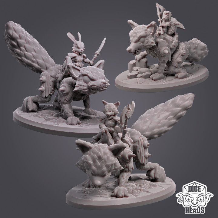 3D Printable Fox Mounts (100mm 3x variants) (pre-supported included) by ...