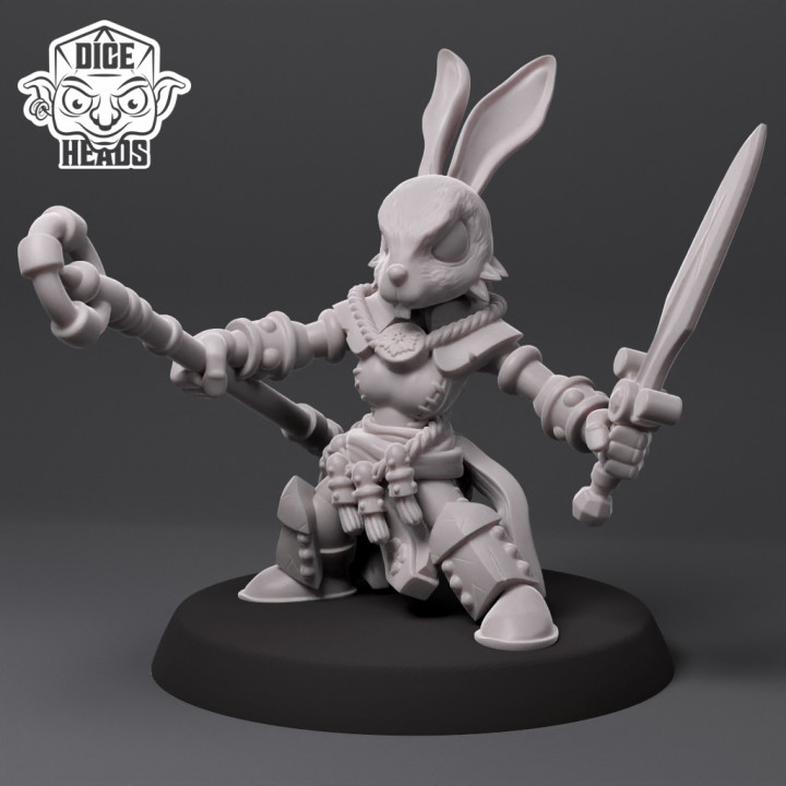 3D Printable Rabbit Hero 30mm (pre-supported included) by Dice Heads
