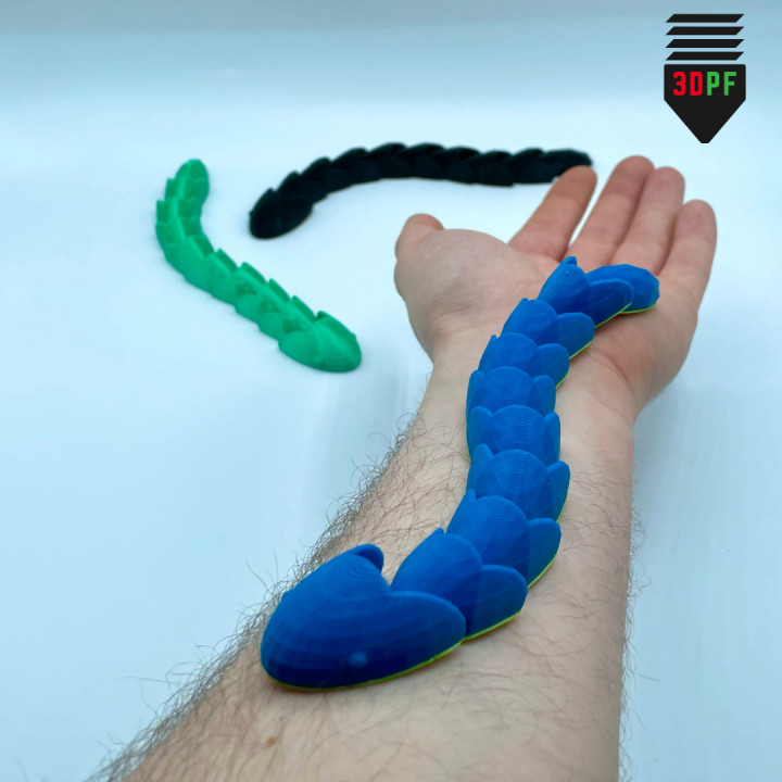 3D Printable Articulating Snake Fidget Toy by MysticMesh3D