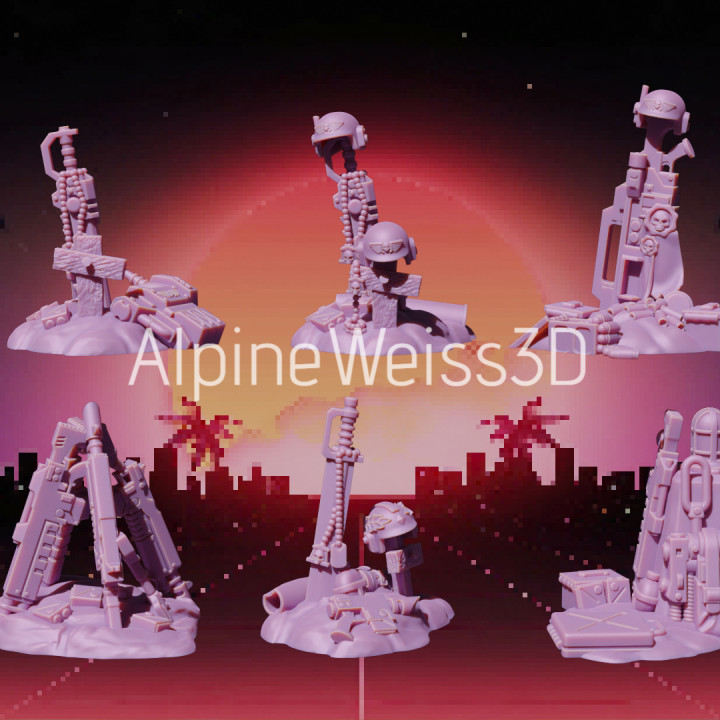 3D Printable IMPERIAL OBJECTIVE MARKERS [PRESUPPORTED] by AlpineWeiss3D