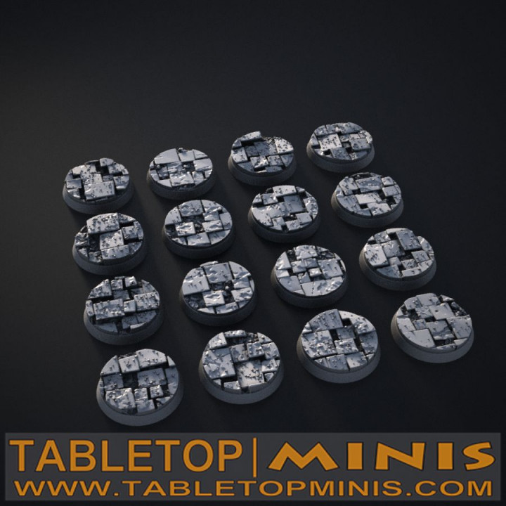 3D Printable Broken Tiles 32mm Bases by TableTopMinis