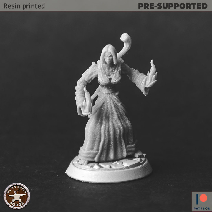 3D Printable Undead Female Mage Two models by My3DPrintForge