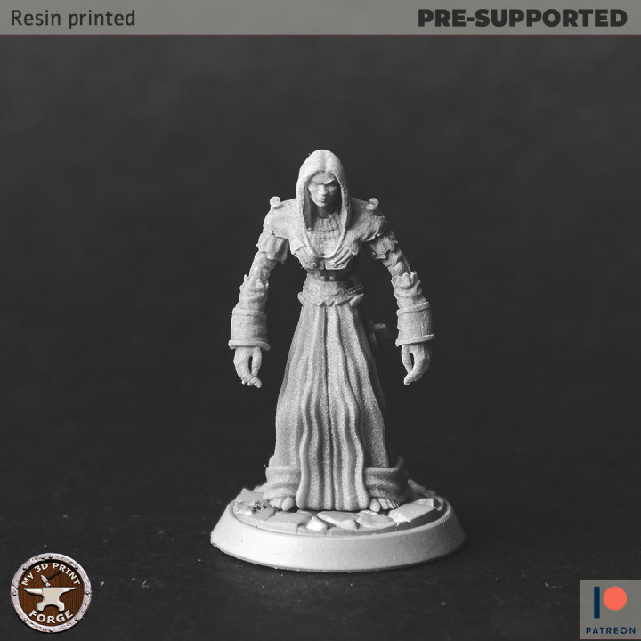 3D Printable Undead Female Priest Two models by My3DPrintForge