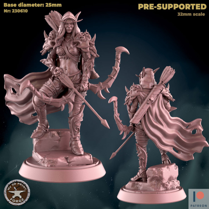 3d Printable Undead Elf Archer Leader By My3dprintforge