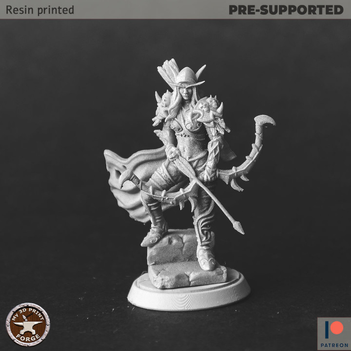 3D Printable Undead Elf Archer Leader by My3DPrintForge
