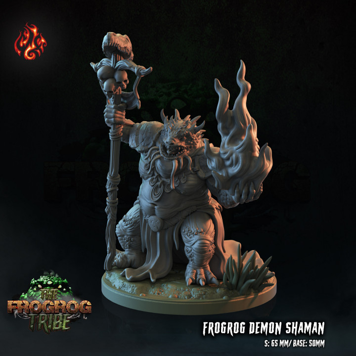 3D Printable Frogrog Demon Shaman by Crippled God Foundry