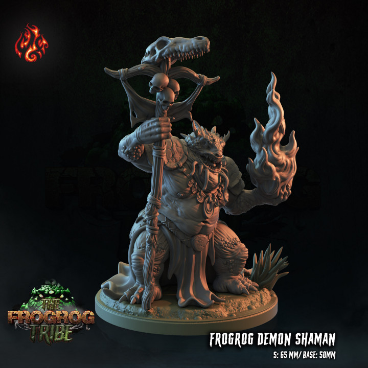 3D Printable Frogrog Demon Shaman by Crippled God Foundry