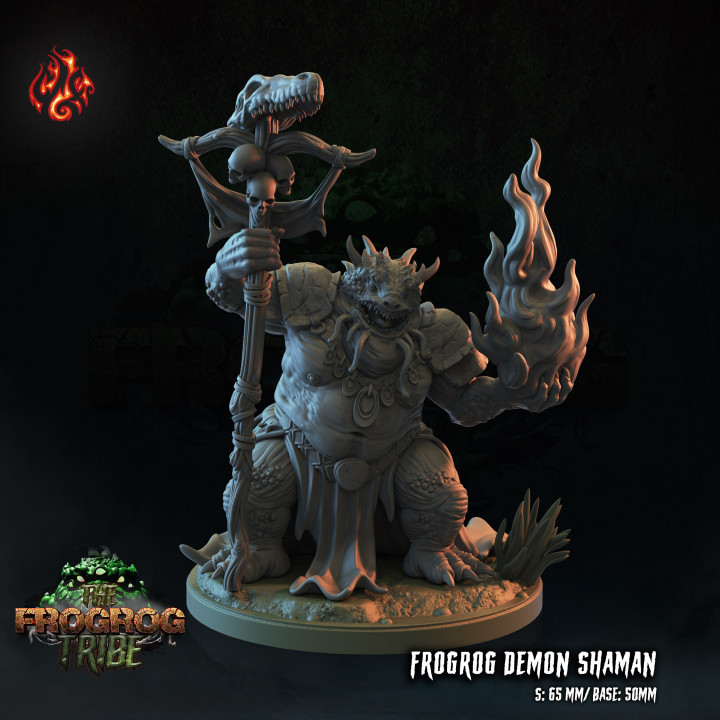 3D Printable Frogrog Demon Shaman by Crippled God Foundry