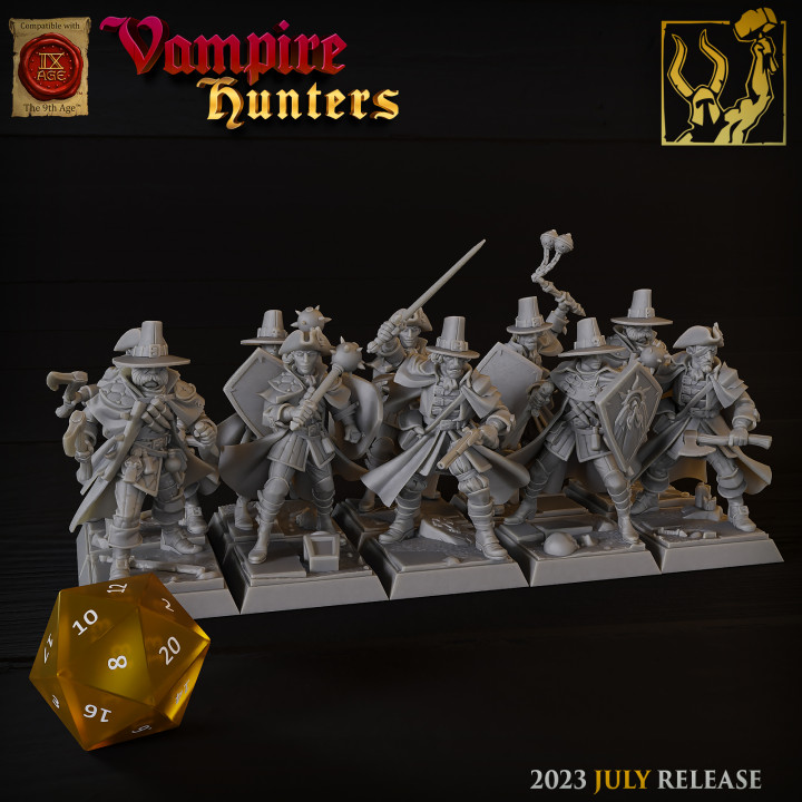 3D Printable Titan Forge Miniatures - 2023 - July - Vampire Hunters ...