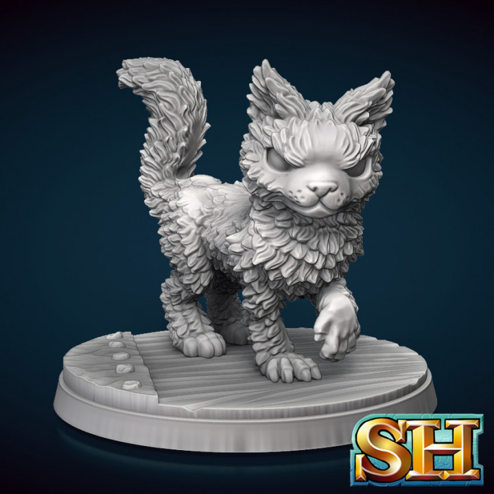 3D Printable Cat Familiar Miniature by Stonehaven Miniatures