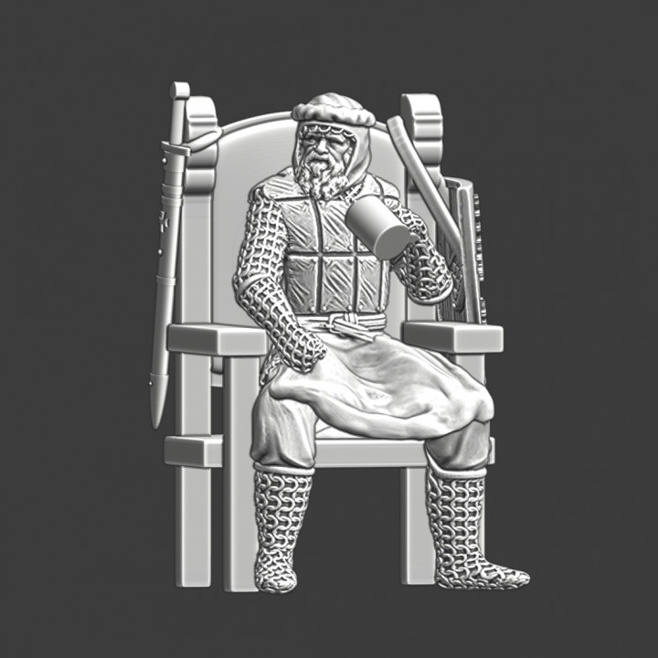 3D Printable Old medieval knight sitting and drinking by Northern ...