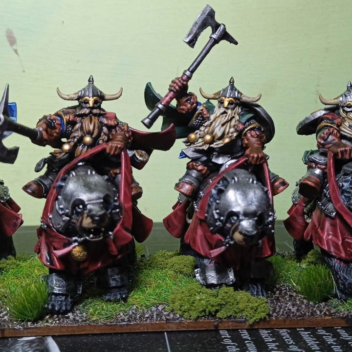 3D Print of Heavy Dwarf Cavalry - Highlands Miniatures by khamul