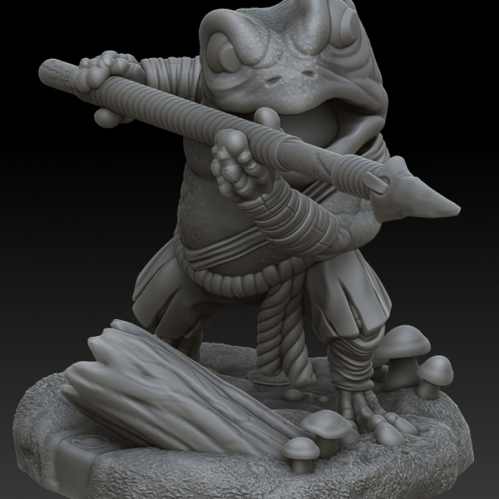 3D Printable Bullywug Warrior 01 by Wundervale Games