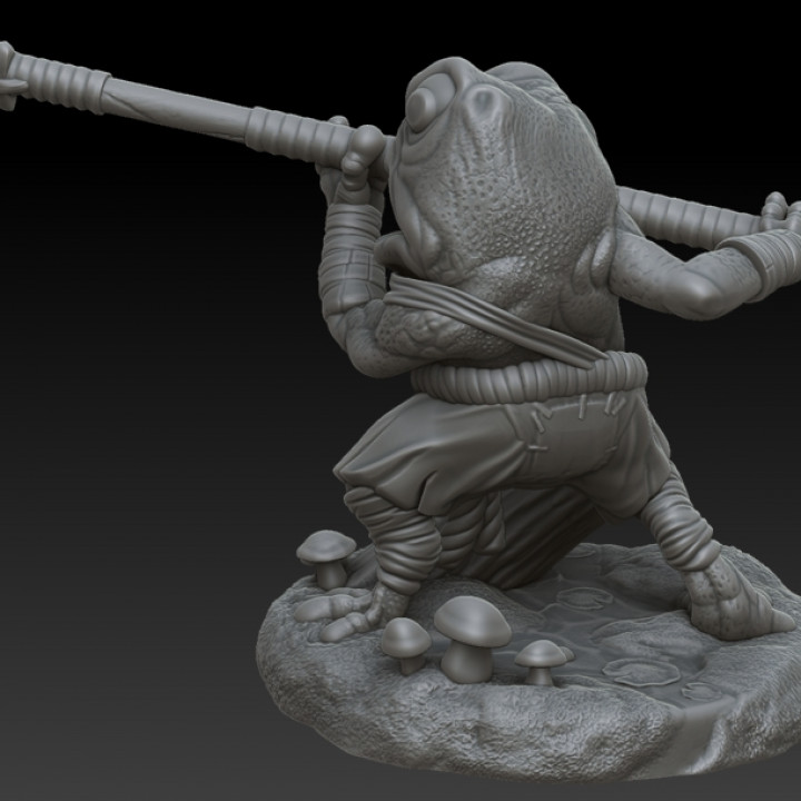 3D Printable Bullywug Warrior 01 by Wundervale Games