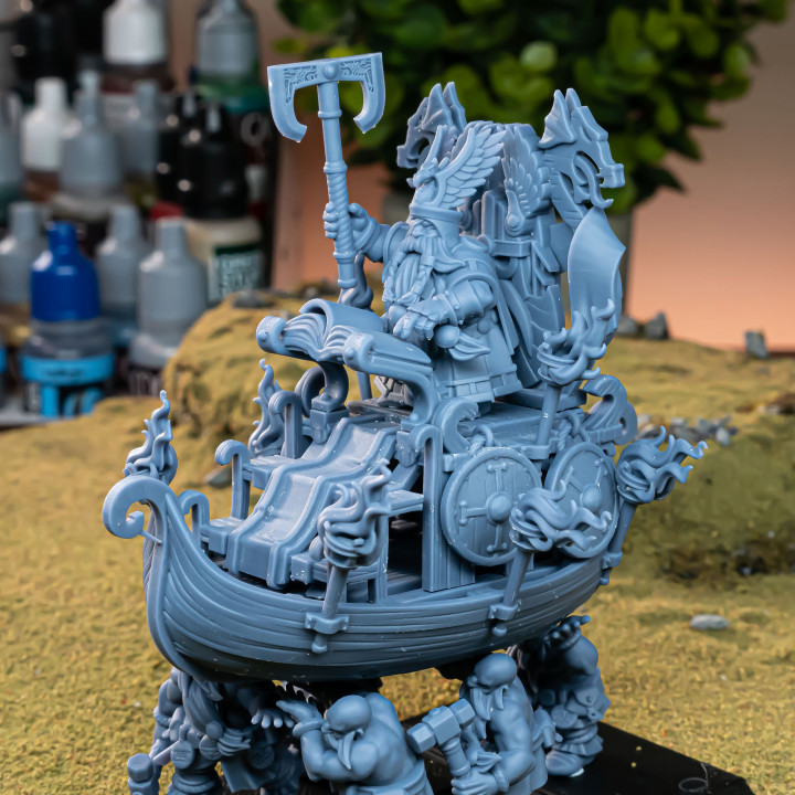 3D Printable Dwarf King on Throne - Highlands Miniatures by Highlands ...