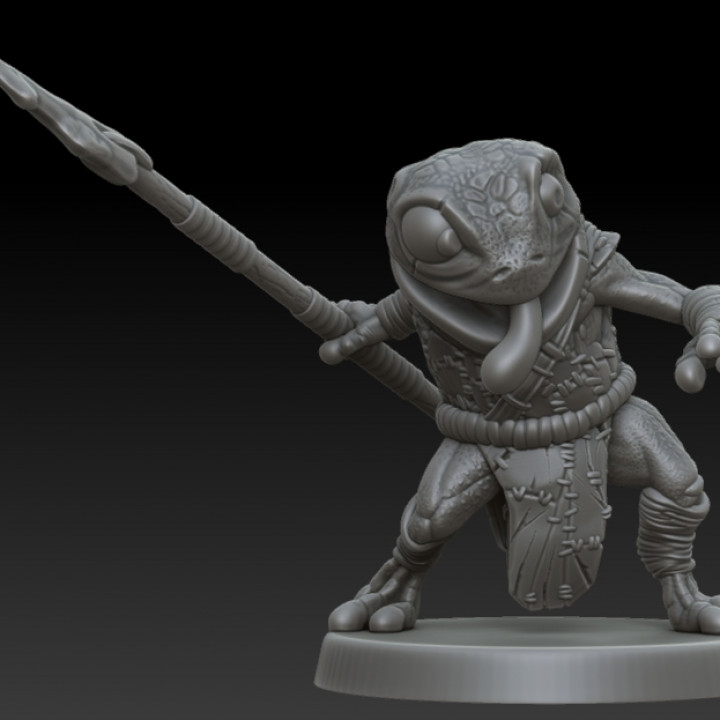 3D Printable Bullywug Warrior 03 by Wundervale Games