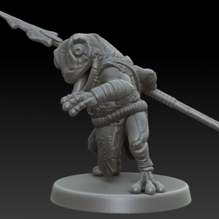 3D Printable Bullywug Warrior 03 by Wundervale Games