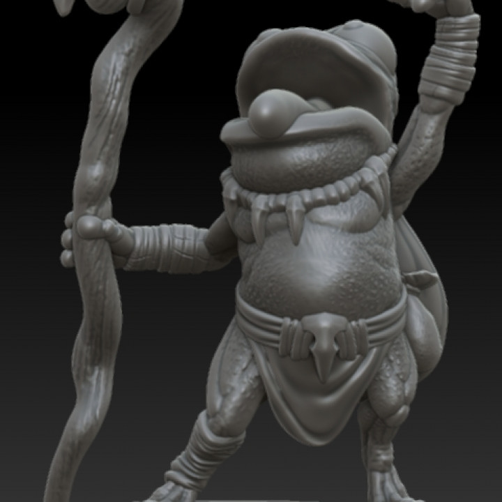 3D Printable Bullywug Shaman by Wundervale Games