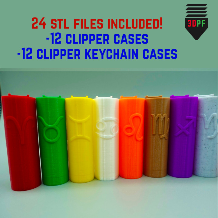3D Printable Zodiac Sign Clipper Lighter Case Collection by MysticMesh3D