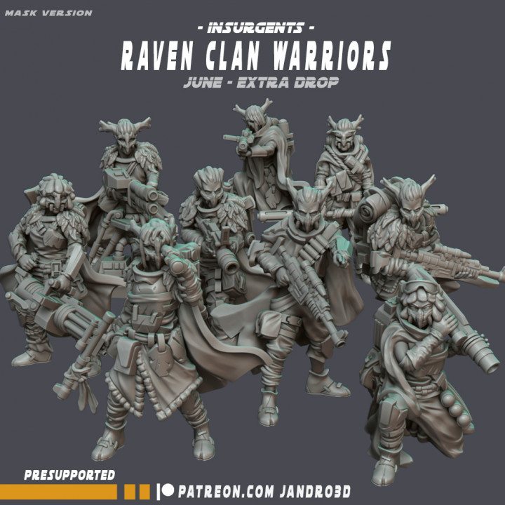 3D Printable The Raven Clan - Mask Version by Jandro Marquez