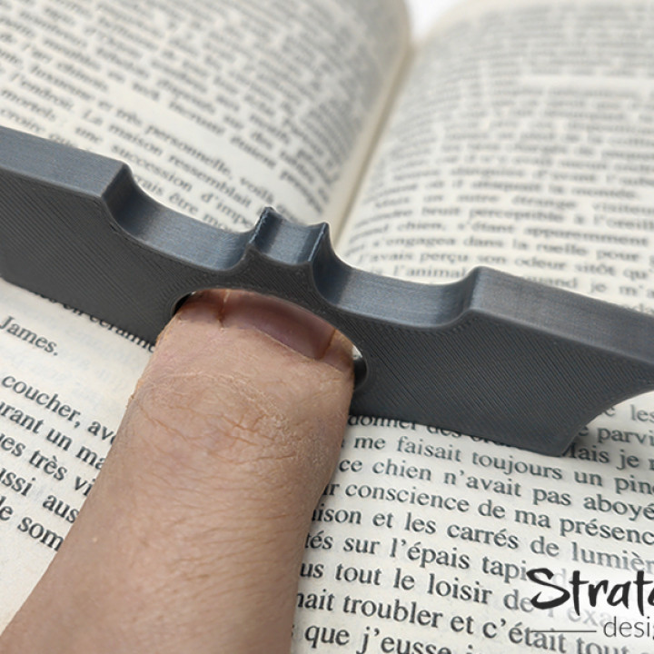3D Printable Thumb Ring Page Holders Bat by Stratation Design