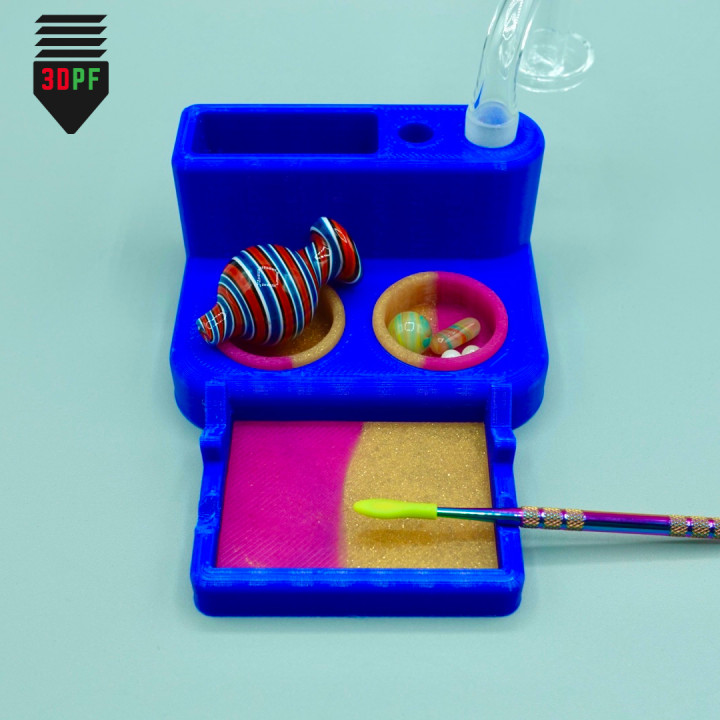 3D Printable Dab Pad Mini Station by MysticMesh3D