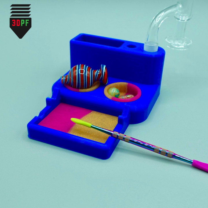 3D Printable Dab Pad Mini Station by MysticMesh3D