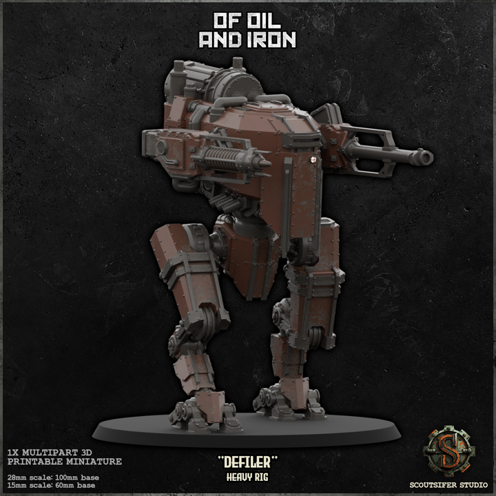3D Printable "Defiler" Heavy Rig | Dieselpunk Mech by Scoutsifer Studio