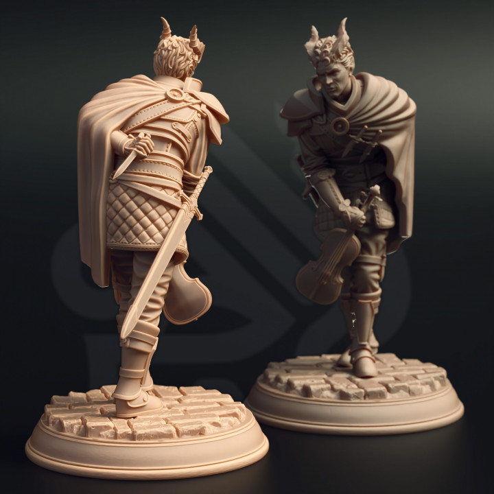 3D Printable Tiefling Bard Fighter - Eramis by DM Stash