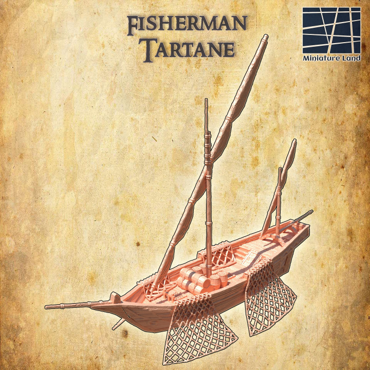 3D Printable Fisherman Tartane - Tabletop Terrain - 28 MM by MiniatureLand