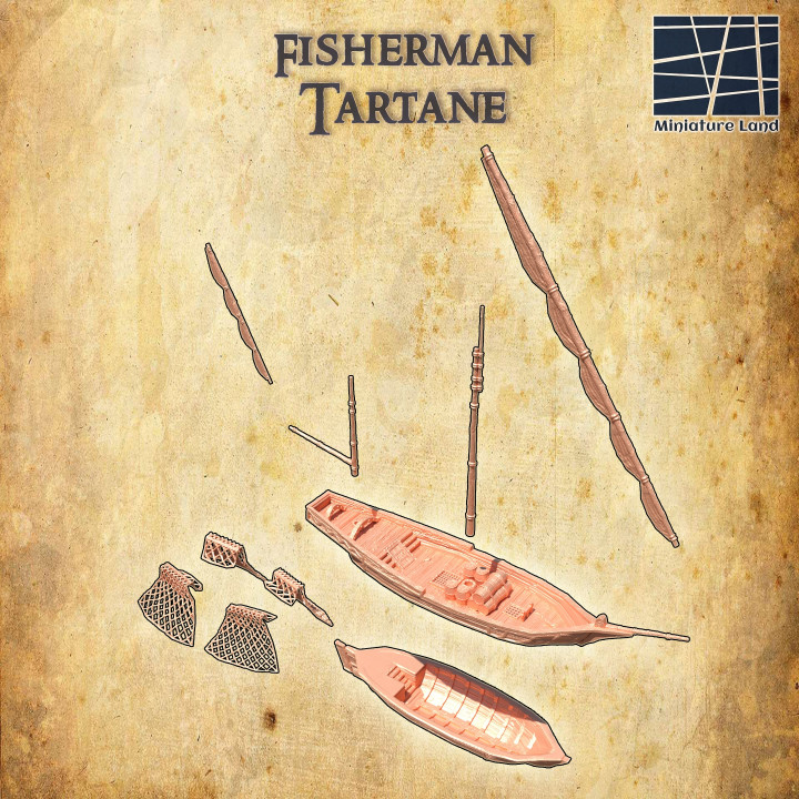 3D Printable Fisherman Tartane - Tabletop Terrain - 28 MM by MiniatureLand