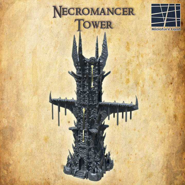 3D Printable Necromancer Tower - Tabletop Terrain - 28 MM by MiniatureLand
