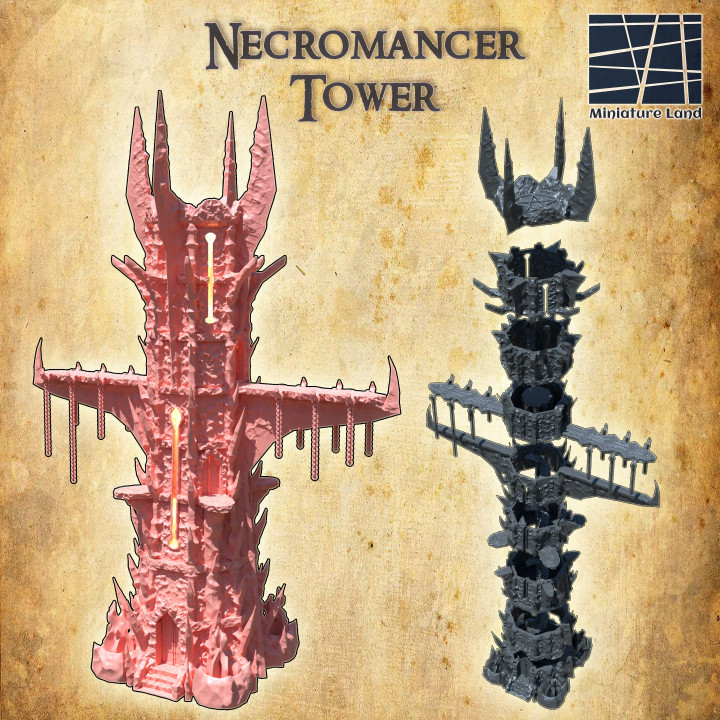 3D Printable Necromancer Tower - Tabletop Terrain - 28 MM by MiniatureLand