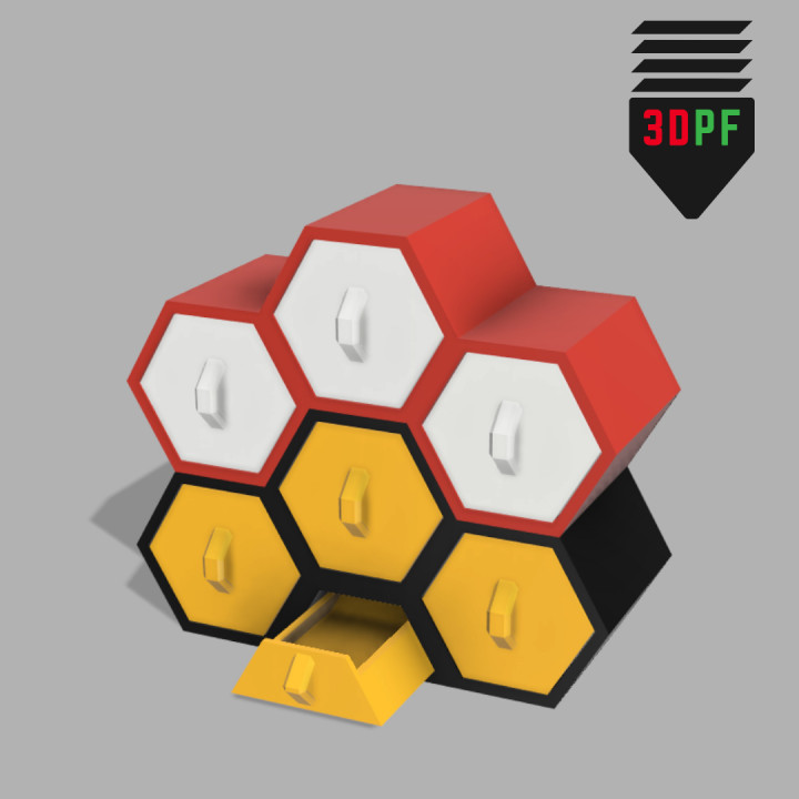 3D Printable Hexagon Organizer Stackable Upgrade by MysticMesh3D