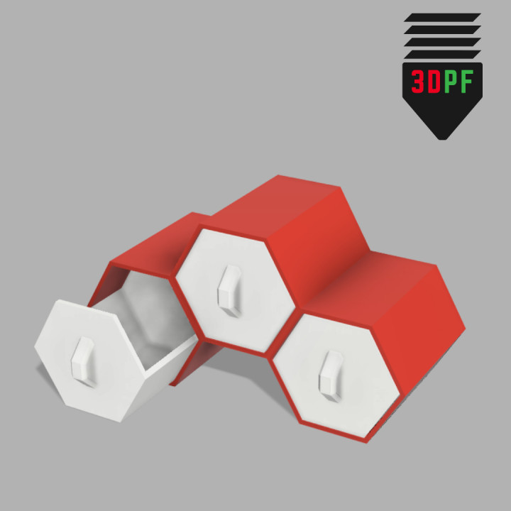 3D Printable Hexagon Organizer Stackable Upgrade by MysticMesh3D
