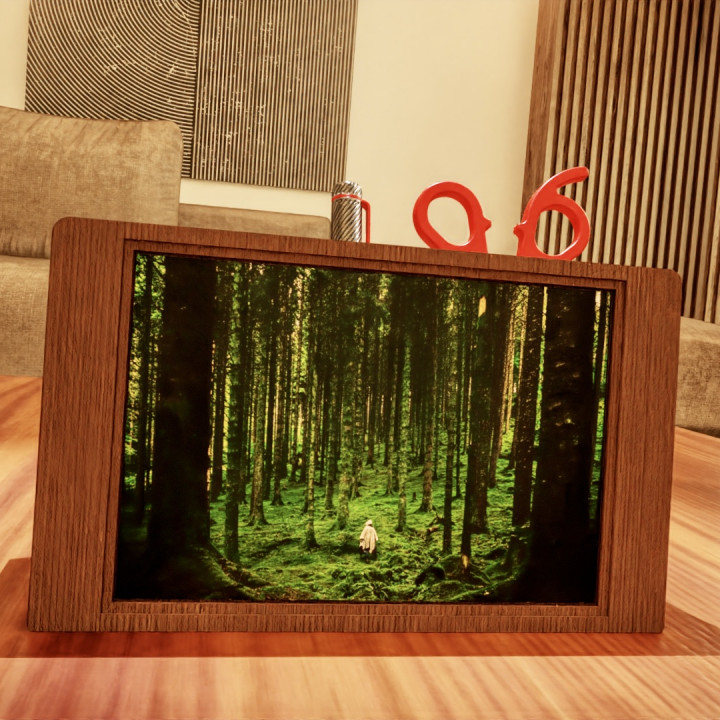 3D Printable Desk Picture Frame with Stationery Holder by Lazy Bear