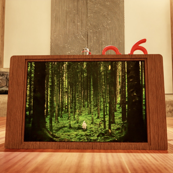 3D Printable Desk Picture Frame with Stationery Holder by Lazy Bear