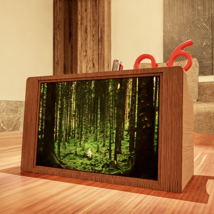 3D Printable Desk Picture Frame with Stationery Holder by Lazy Bear