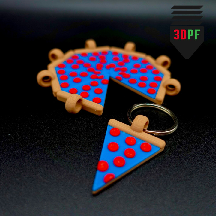 3D Printable Pizza Keychain by MysticMesh3D