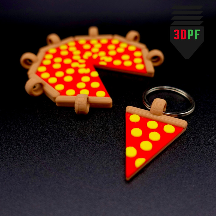 3D Printable Pizza Keychain by MysticMesh3D