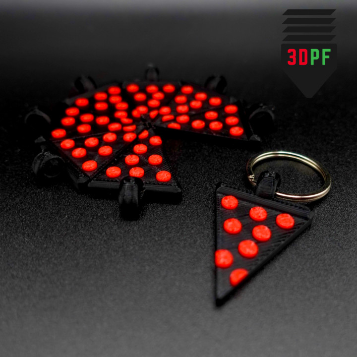 3D Printable Pizza Keychain by MysticMesh3D