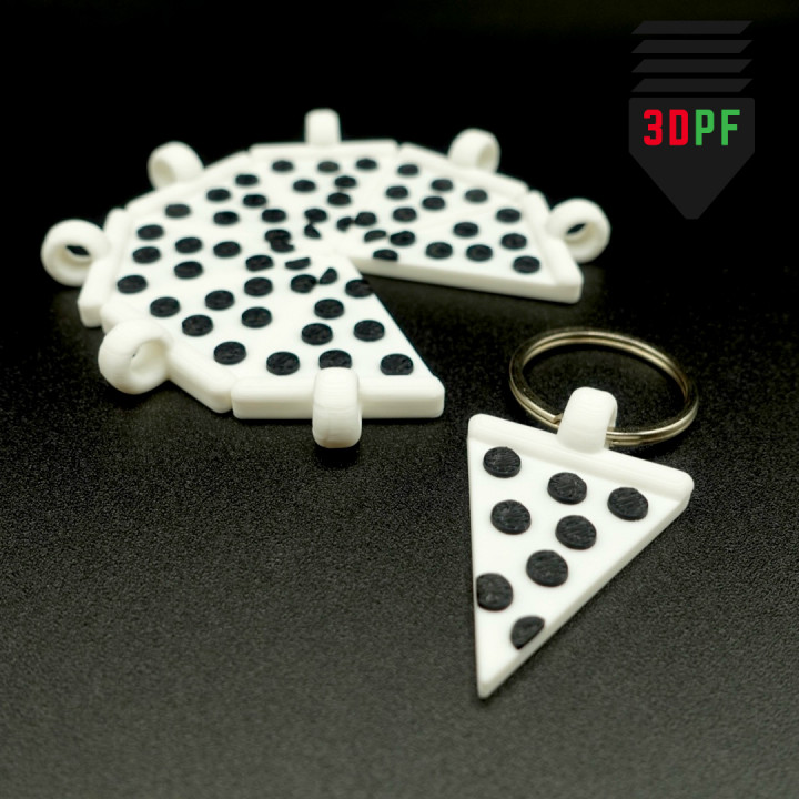 3D Printable Pizza Keychain by MysticMesh3D