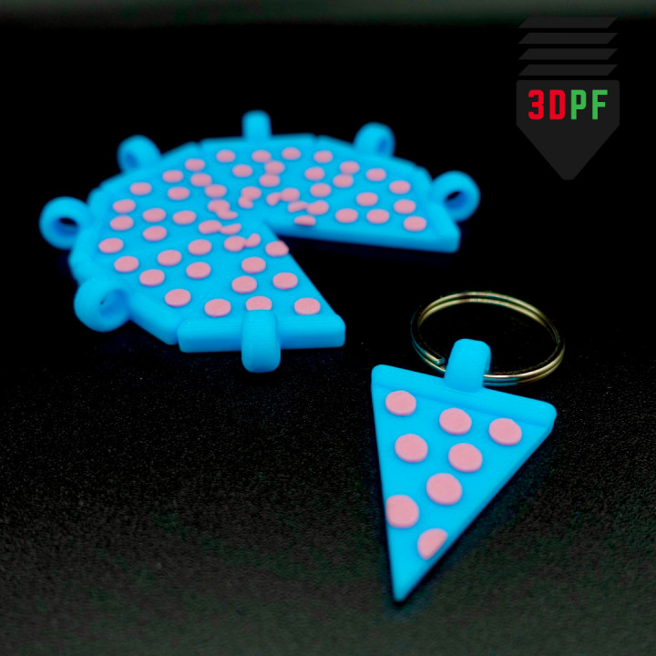 3D Printable Pizza Keychain by MysticMesh3D