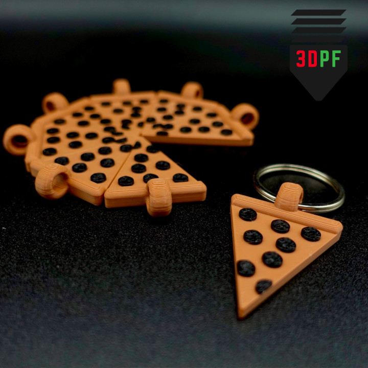 3D Printable Pizza Keychain by MysticMesh3D