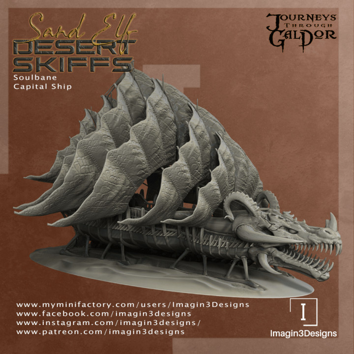 3D Printable Soulbane - The Dune Splitter Capital Ship by Imagin3Designs