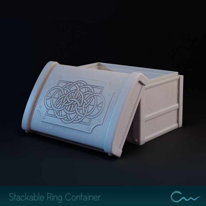 3D Printable Stackable Ring Container by The Cape Wyrm